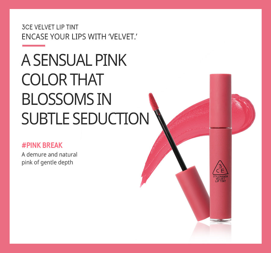3CE Velvet Lip Tint #Pink Break – SoKoSkins