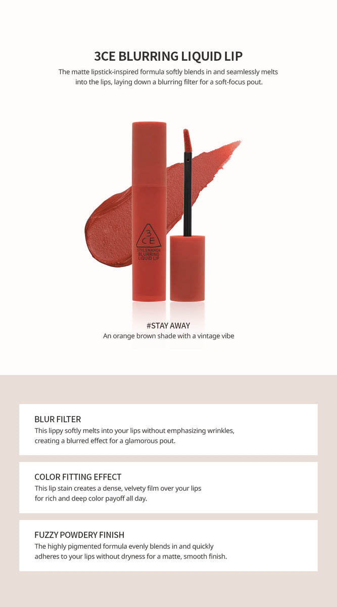 3CE Blurring Liquid Lip #STAY AWAY – SoKoSkins